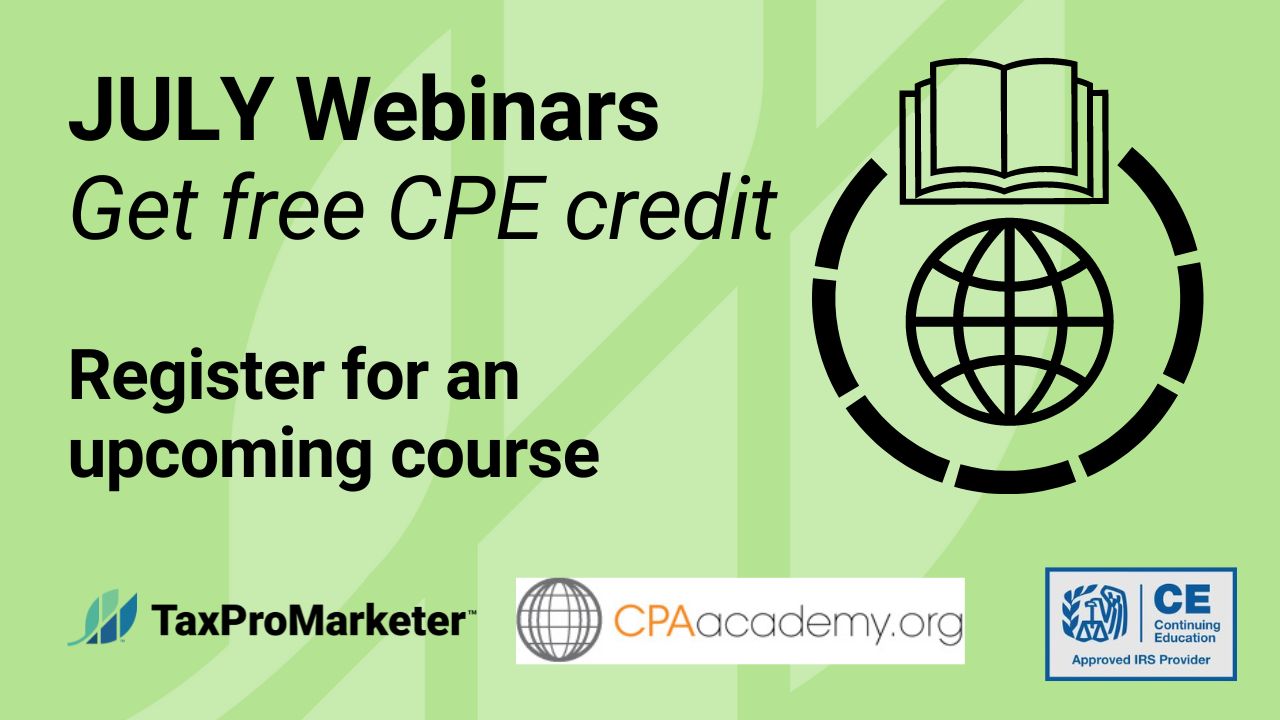 Free Marketing Webinars for Accountants and Tax Professionals
